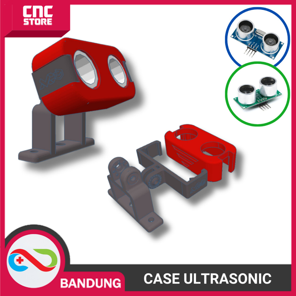 Jual BRACKET ADAPTER HC-SR04 SR04 ULTRASONIC RED MERAH TRANSDUCER ...