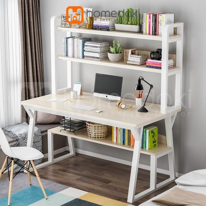 Jual Homedoki Meja Belajar / Meja komputer / Meja Kerja / Meja Kantor Kayu L88S | Shopee Indonesia