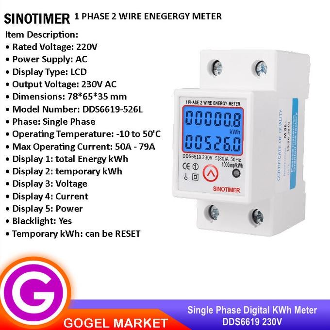 Jual digital kwh meter watt meter ampere volt frequensi/kwh meter 1 phase | Shopee Indonesia
