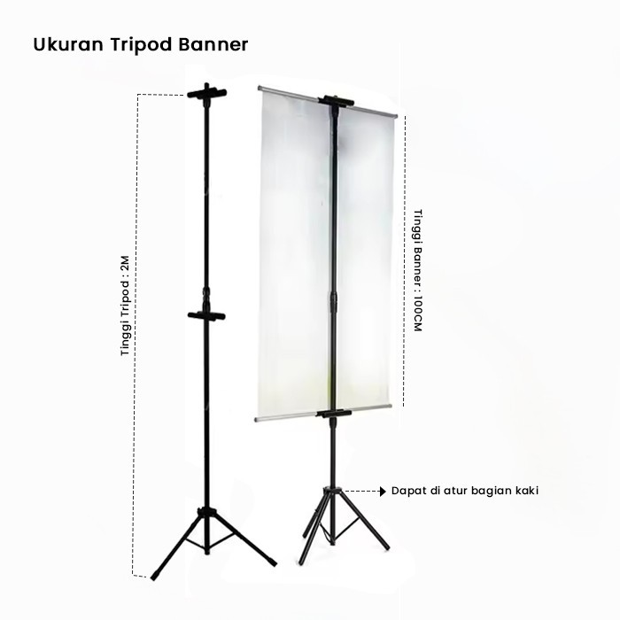 Jual Tripod Stand Banner 2 Sisi - 2 METER Standing Banner [ IMPORTIR ] | Shopee Indonesia