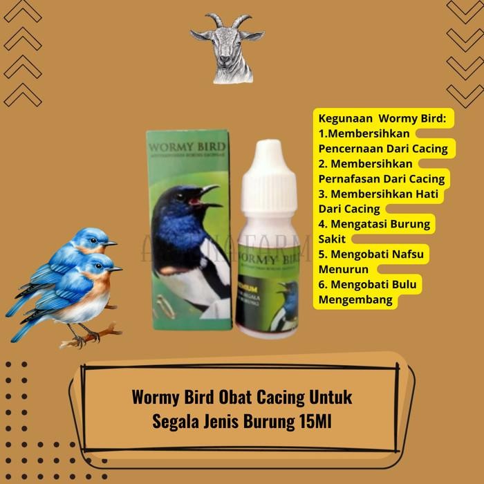 Jual Wormy Bird Obat Cacing Untuk Segala Jenis Burung Botol 15Ml Obat ...