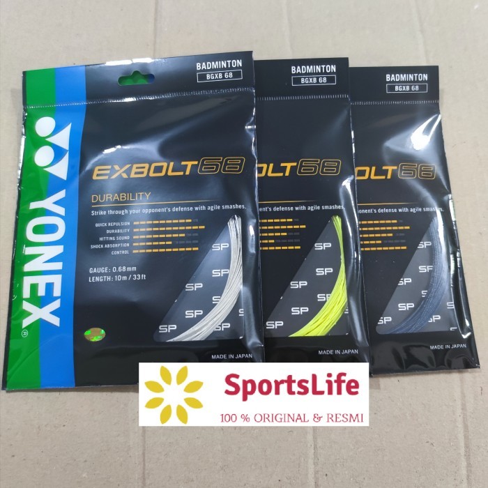 Jual SENAR RAKET BADMINTON YONEX EXBOLT 68 ORIGINAL MADE IN JAPAN ...