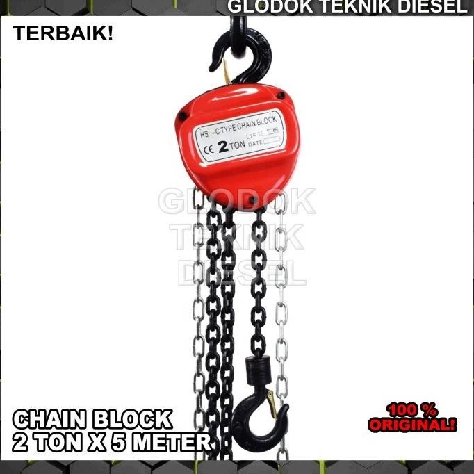 Jual CHAIN BLOCK TAKEL KATROL LIFTING BARANG 2 TON X 12 | 6 | 5 | 3 METER CHAINBLOCK HOIST ...