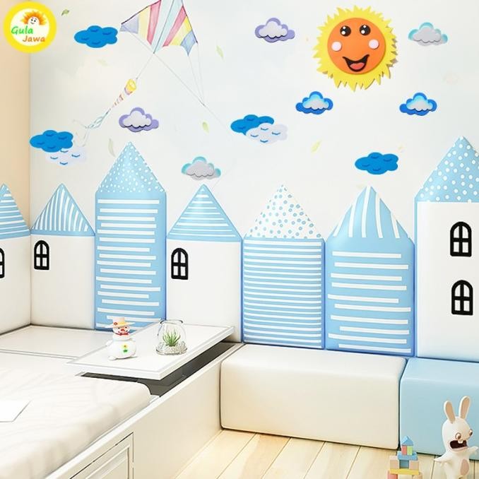 Jual STIKER DINDING FOAM EVA 3D TK RUMAH HANDMADE DIY MAINAN MATAHARI AWAN SET DEKORASI UNIK ...