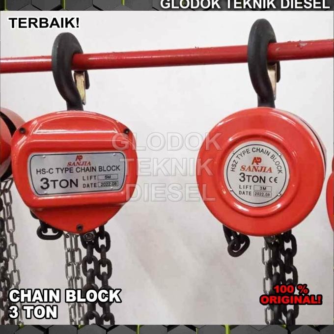 Jual Chain Block Takel Katrol Lifting Barang 3 Ton X 5 | 3 Meter ...