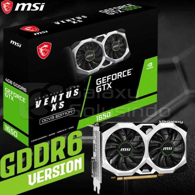 Jual MSI GEFORCE GTX 1650 D6 VENTUS XS OCV1 4GB GDDR6 - GRAPHIC CARD ORIGINAL DAN TERPERCAYA ...
