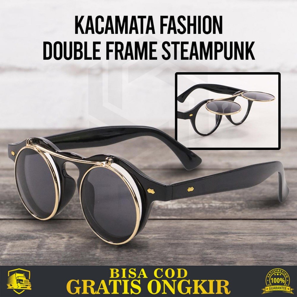 Jual EYEGLASSES ANTI SINAR ULTRAVIOLET DOUBLE FRAME STYLE AESTHETIC ...