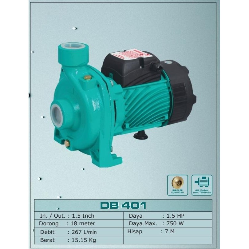 Jual Yamamax Pro DB 401 Pompa Centrifugal Irigasi 1.5 HP Output 1 1/2 ...