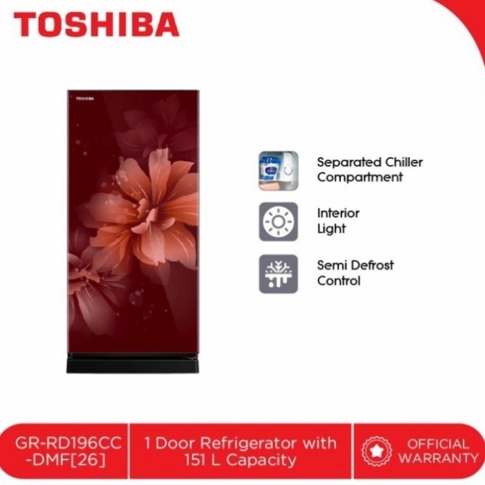Jual KULKAS TOSHIBA 1 PINTU GR-RD196CC NEW GARANSI RESMI | Shopee Indonesia