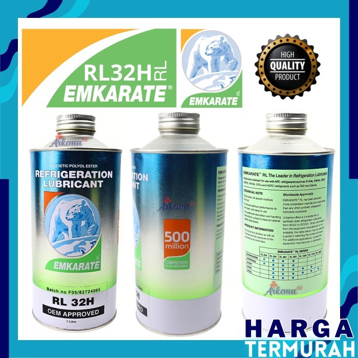 Jual OLI EMKARATE RL32H 1 LITER OLI COMPRESSOR RL32 H REFRIGERANT RL32H ...