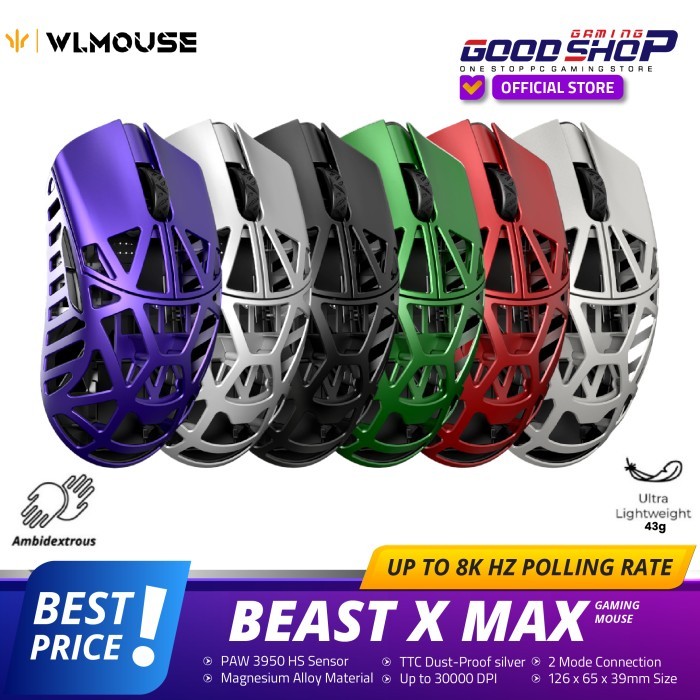 Jual WL MOUSE BEAST X MAX Wireless Gaming Mouse | Shopee Indonesia