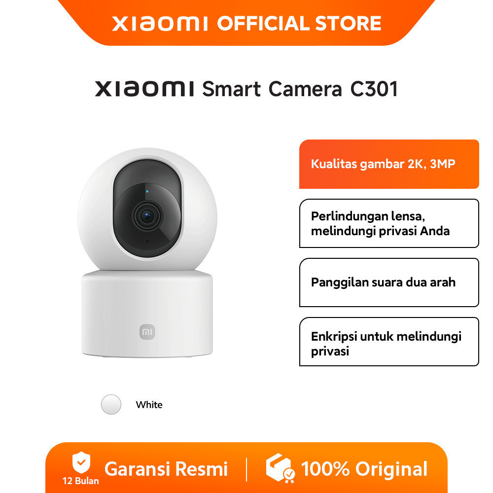 Jual Xiaomi Smart Camera C301| CCTV Indoor | 2K Ultra-clear HD | 3MP ...