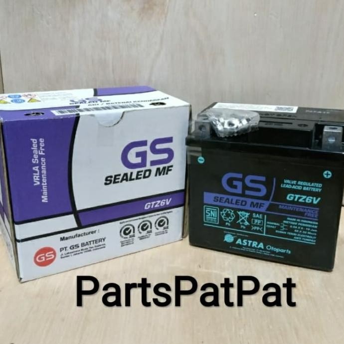 Jual AKI GS ,ACCU GS ASTRA GTZ6V,GTZ-6V,GTZ6-V,GT-Z6V(delivery Grab/Gosend) | Shopee Indonesia