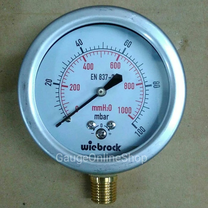 Jual Terjamin Keamanannya Kak Low Pressure Gauge Model Raket 2 1/2" X 100 Mbar Ss Brass Wiebrock ...