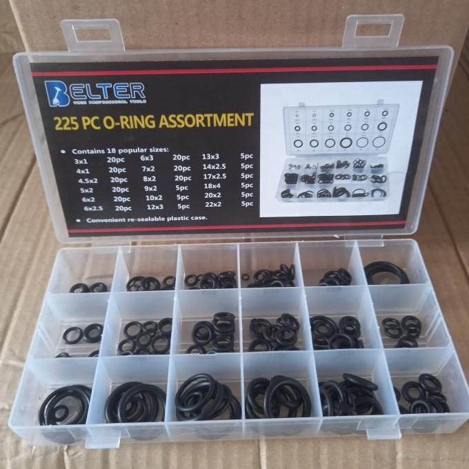 Jual New Set Oring Karet Seql O ring 225 Pcs 18 Ukuran O-Ring Set BELTER | Shopee Indonesia