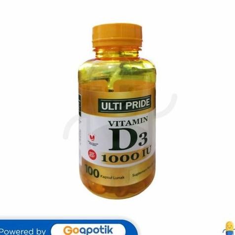 Jual Baru Ulti Pride Vitamin D3 1000 Iu Botol 100 Kapsul | Shopee Indonesia