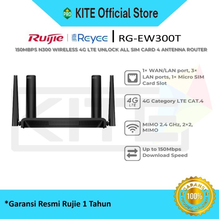 Jual RUIJIE REYEE RG-EW300T 150MBPS N300 WIRELESS 4G LTE UNLOCK ALL SIM ...