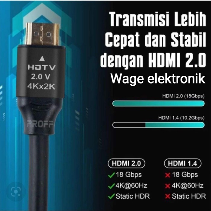 Jual TERBARU Kabel HDMI 3M Profftech 2.0 high speed 4K BISA GRAB! | Shopee Indonesia