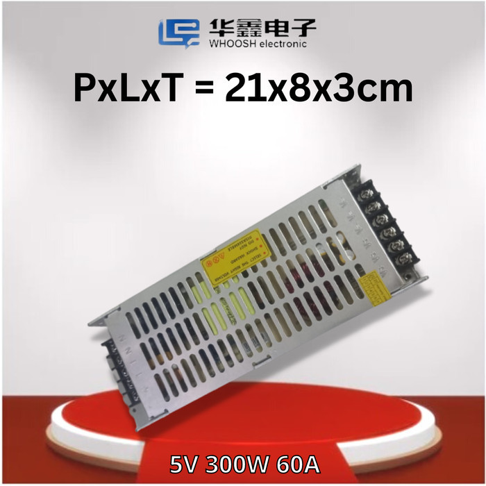 Jual Power Supply Whoosh 5V 300W 60A Running Text Videotron Slim Grs 1 ...