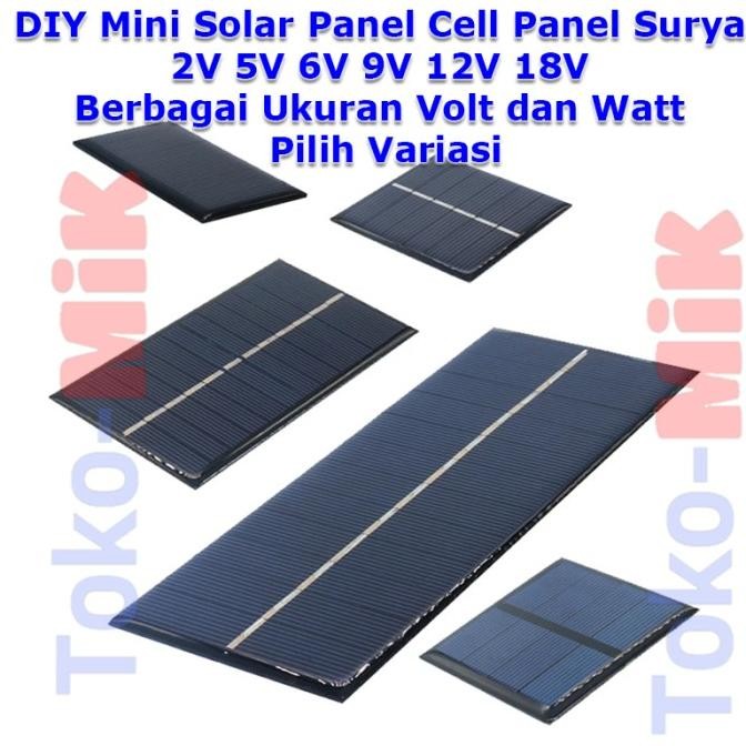 Jual DIY Modul Mini Solar Panel Surya 2V 5V 6V 9V 12V 18V Berbagai ...
