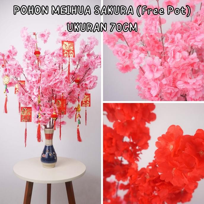 Jual Pohon Meihua Imlek Bunga Sakura Pohon Angpao Hias Tinggi 70cm CS ...