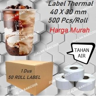 Jual Termurah 1 DUS Label Thermal 40 x 30 mm 1 Line (Stiker Bare 40x30 ...