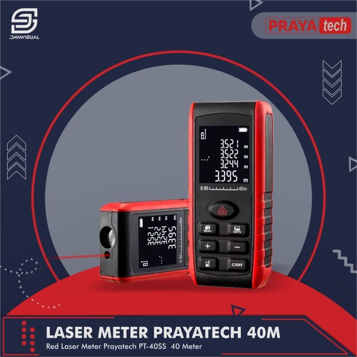 Jual Meteran Laser Distance 40M Praya Tech Pt-40Ss Pengukur Jarak Laser ...