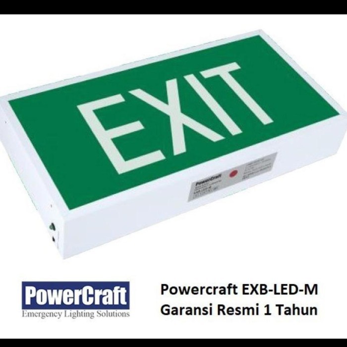 Jual lampu emergency exit sign powercraft EXB-LED-M-S box exit led 1w nicad | Shopee Indonesia