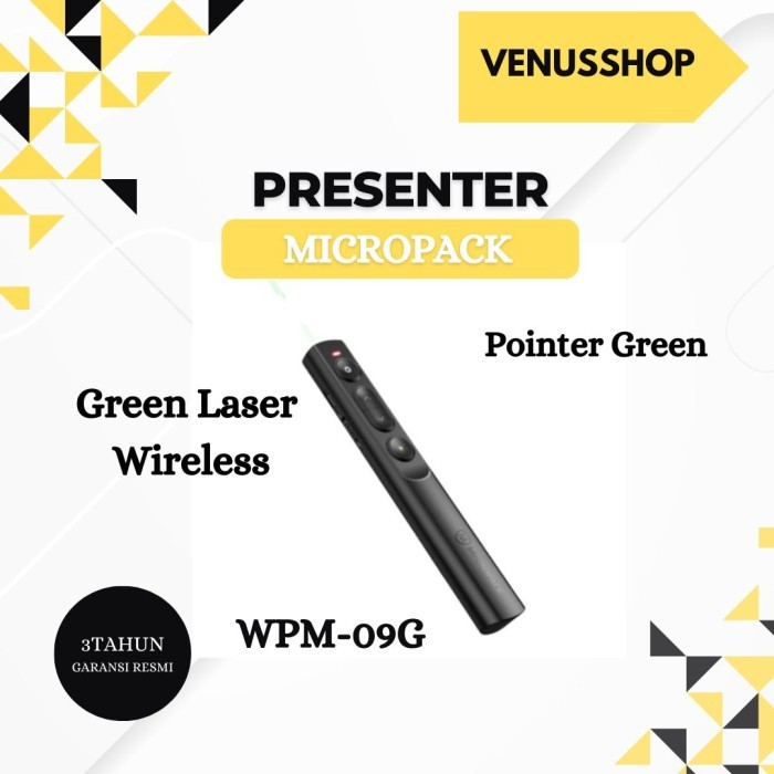 Jual MICROPACK PRESENTER GREEN LASER WIRELESS WPM-09G | Shopee Indonesia