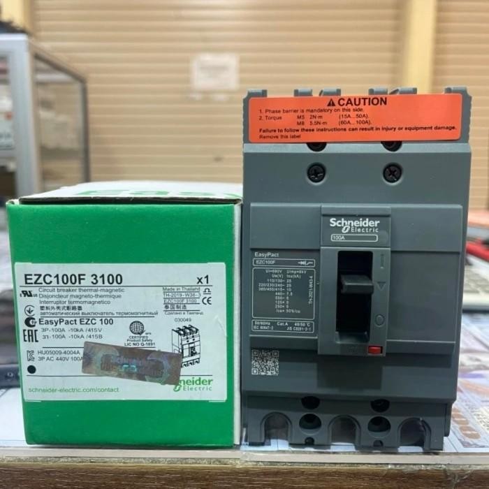 Jual Mccb Schneider New Original Ezc100F 100A 3Phase/Breaker Mccb Schneider 100A | Shopee Indonesia