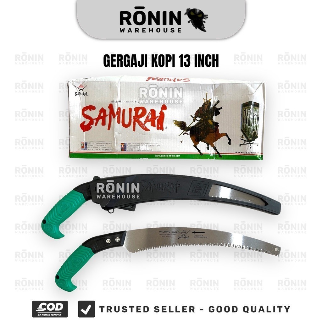 Jual SAMURAI Gergaji Kopi 13" inch Lengkung Ranting Dahan Gagang PVC | Shopee Indonesia