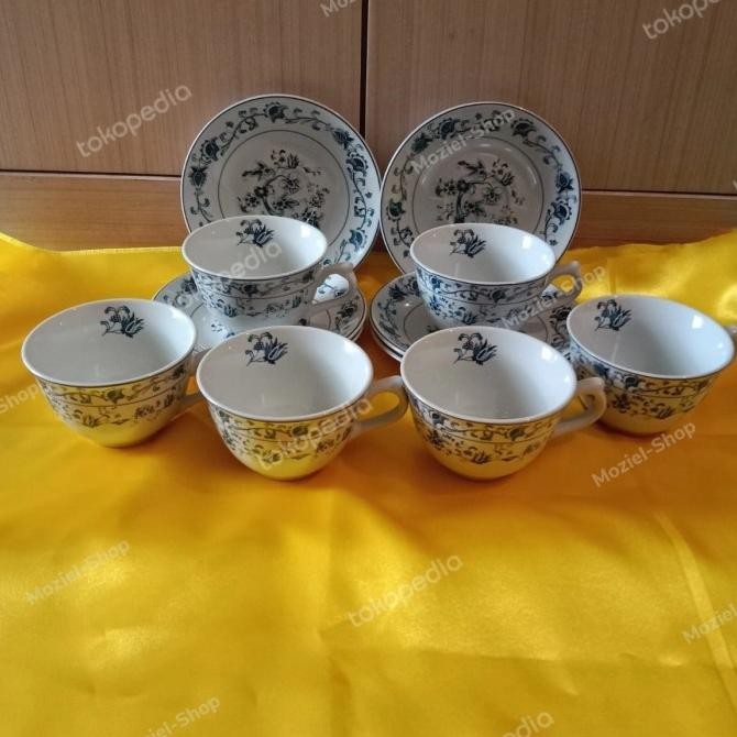 Jual Cangkir Set Keramik isi 6 set / motif ming oriental / cangkir kopi ...