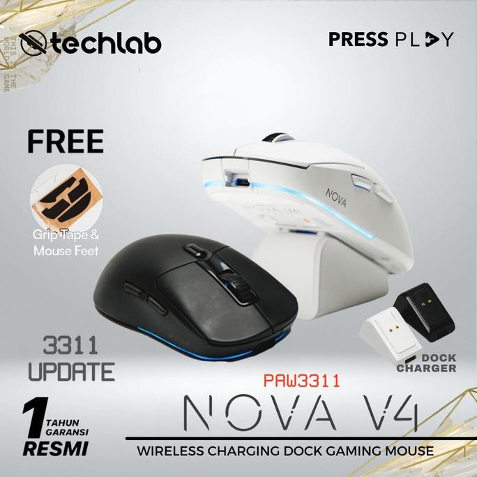 Jual Press Play Nova V4 Lightweight Wireless Gaming Mouse With Docking ...