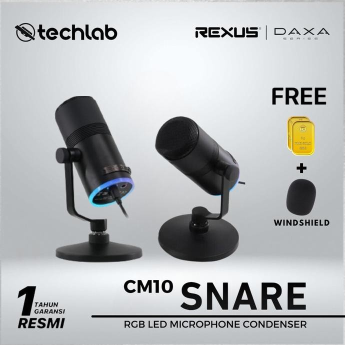 Jual REXUS CM10 / CM-10 SNARE MICROPHONE CONDENSER WIRED RGB LED ...