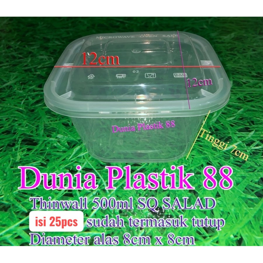 Jual Harga / 25pcs Thinwall kotak 500ml SQ / FOOD CONTAINER BOX ...