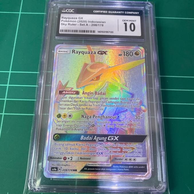 Jual Kartu Pokemon TCG ID Indonesia SM AS4a Rayquaza GX HR CGC 10 PSA | Shopee Indonesia