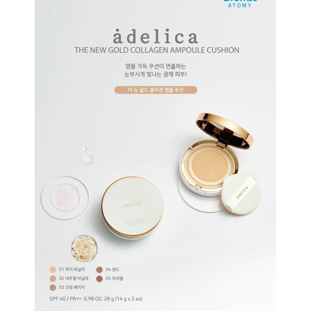 Jual Atomy The New Gold Collagen Ampoule Cushion (free 1 Refill) Bedak ...