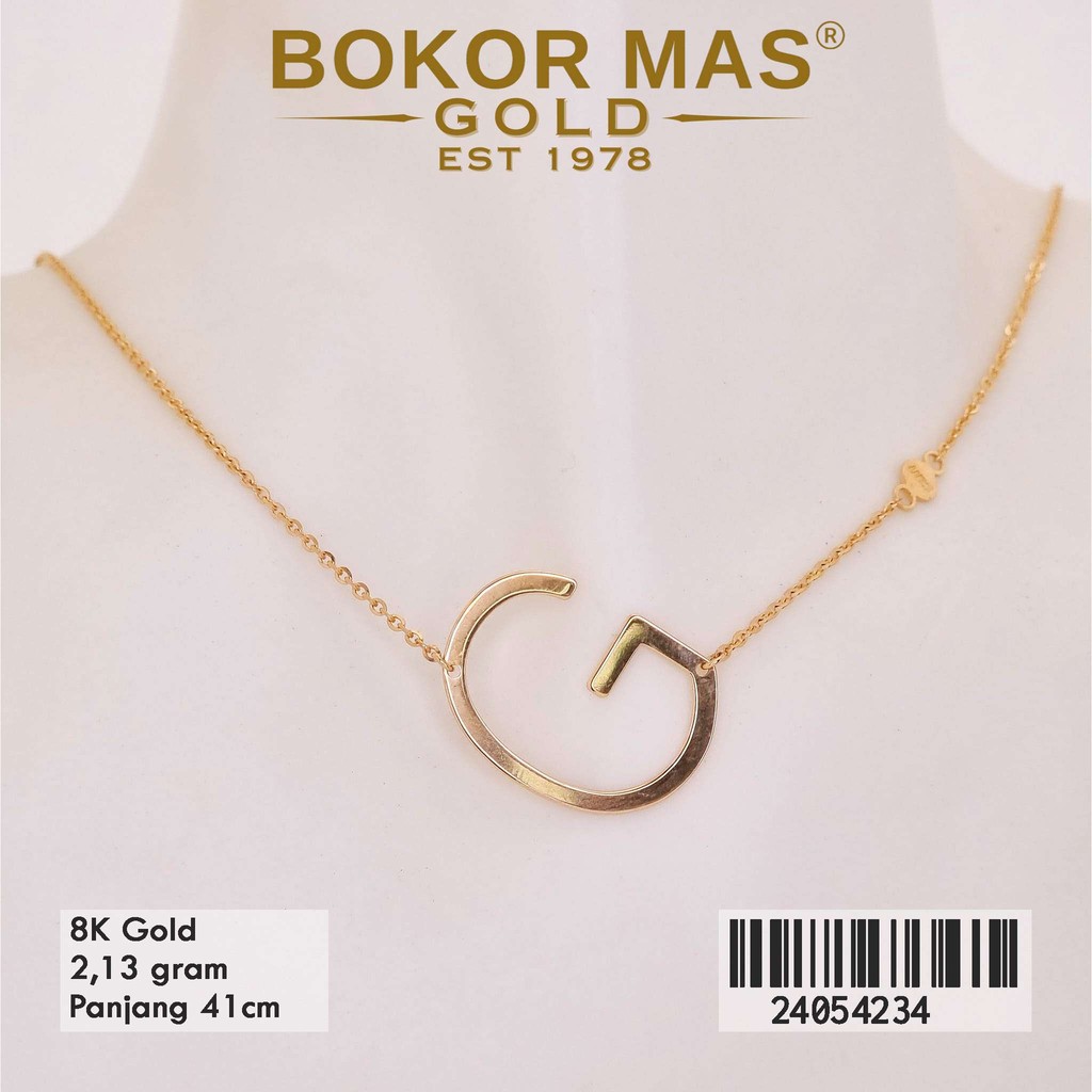 Jual BokorMas Gold Kalung Huruf G Variasi Emas Asli kadar 8K karat ...