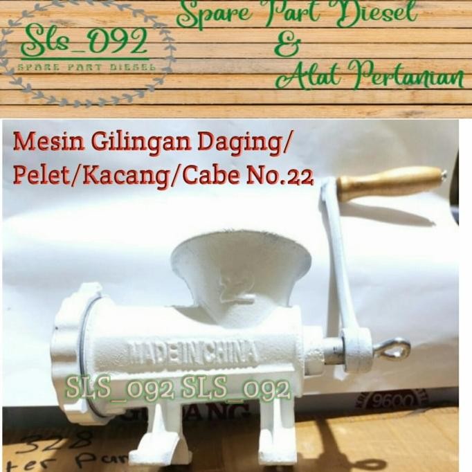Jual Mesin Gilingan Daging/Pelet/Kacang/Cabe No 22 (Manual) Original ...