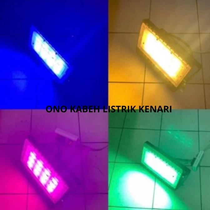 Jual Lampu Sorot Tembak Audalux Led Flood Light Biru Pink Hijau 50 Watt ...