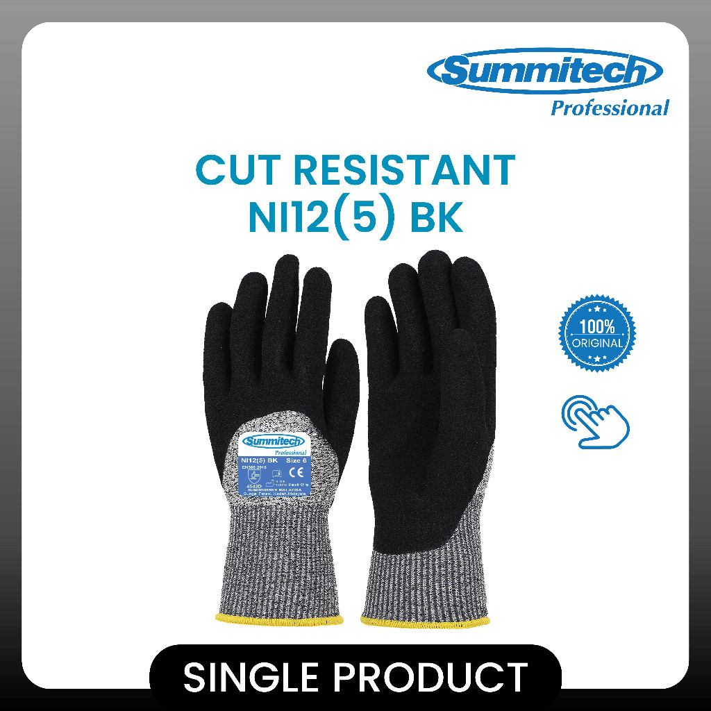 Jual Sarung Tangan Anti Benda Tajam Summitech - NI12(5)BK | Shopee ...