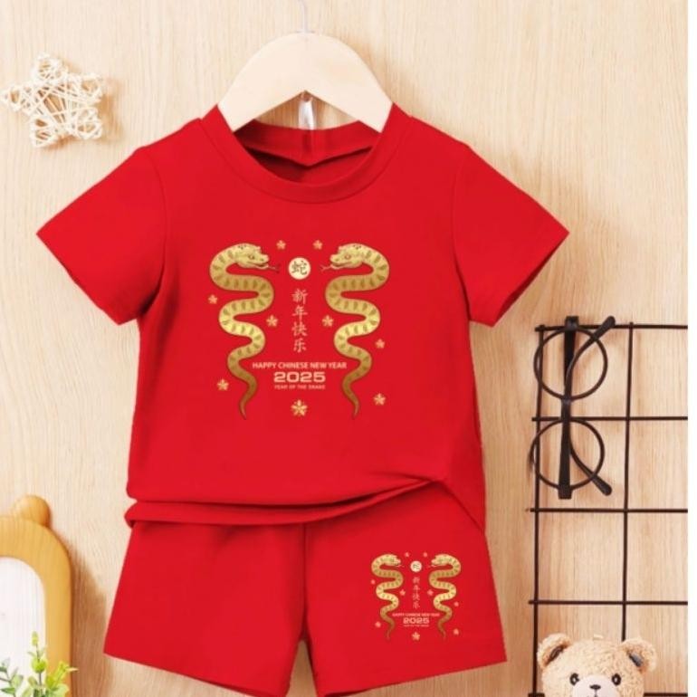 Jual CR - Setelan Anak Anak chinese new year 2025/serelan kaos imlek ...