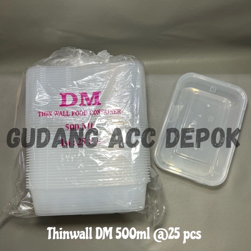 Jual THINWALL DM500 ML FOOD CONTAINER BOX TEMPAT KOTAK MAKAN PLASTIK DM 500ML | Shopee Indonesia
