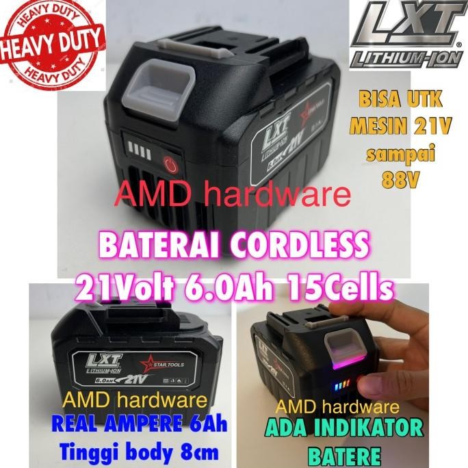 Jual BATERAI CORDLESS 21V 8Ah 6Ah 4Ah BOR IMPACT WRENCH GERINDA 21 Volt LXT | Shopee Indonesia