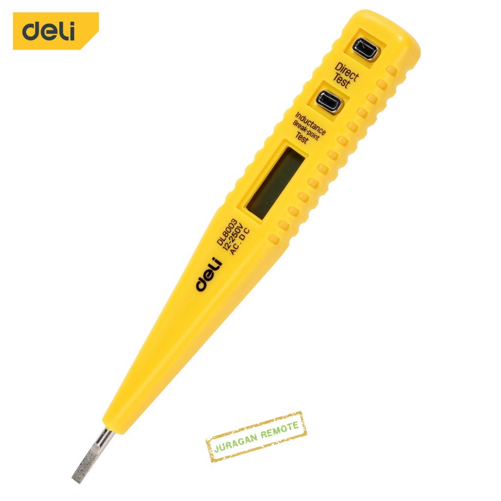 Jual Deli Digital Test Pen Tespen Digital 12-250 VAC DC 13 cm EDL8003 ...