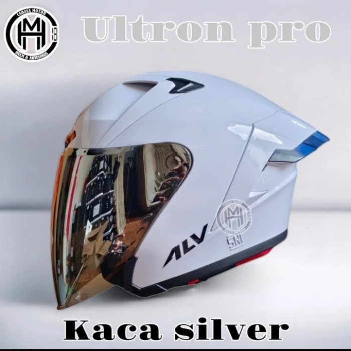 Jual HELM HALF FACE ALV ULTRON PRO VENOM WHITE | Shopee Indonesia