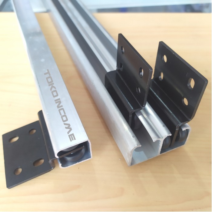Jual Rel Sliding B 004 Aluminium Pintu Geser / Gantung Single Double 2 ...