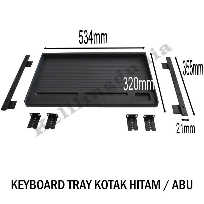 Jual Rel Keyboard Tray Rak Tempat Tatakan Mejalaci Komputer Kotak Hitam ...