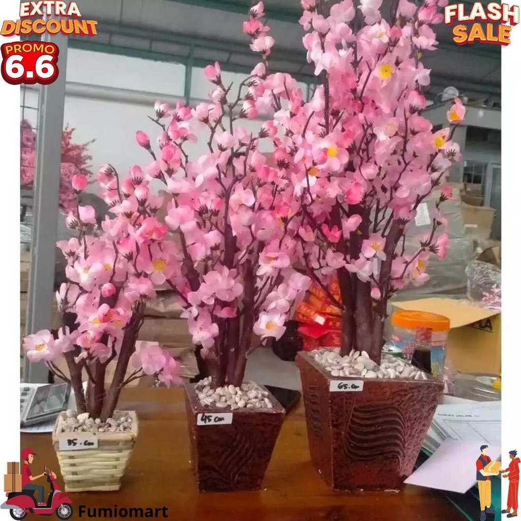 Jual Bunga Sakura Hias Dekorasi Imlek 2025 Sincia Pohon Mei Hua Mei Hwa ...