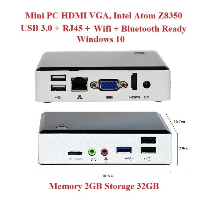 Jual BISA GOSEND! MINI PC INTEL ATOM X5-Z8350 WIN10 WINTEL NUC MINIPC ...